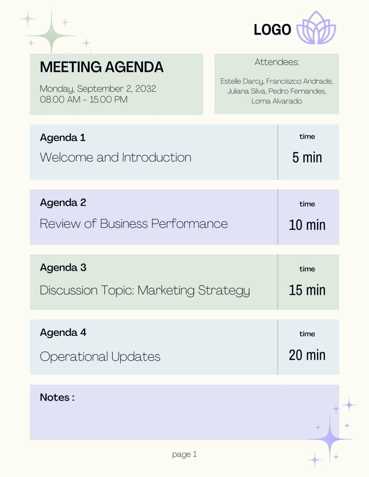 3 Day Meeting Agenda Template