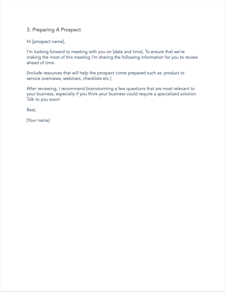 Pre Meeting Agenda Email Template