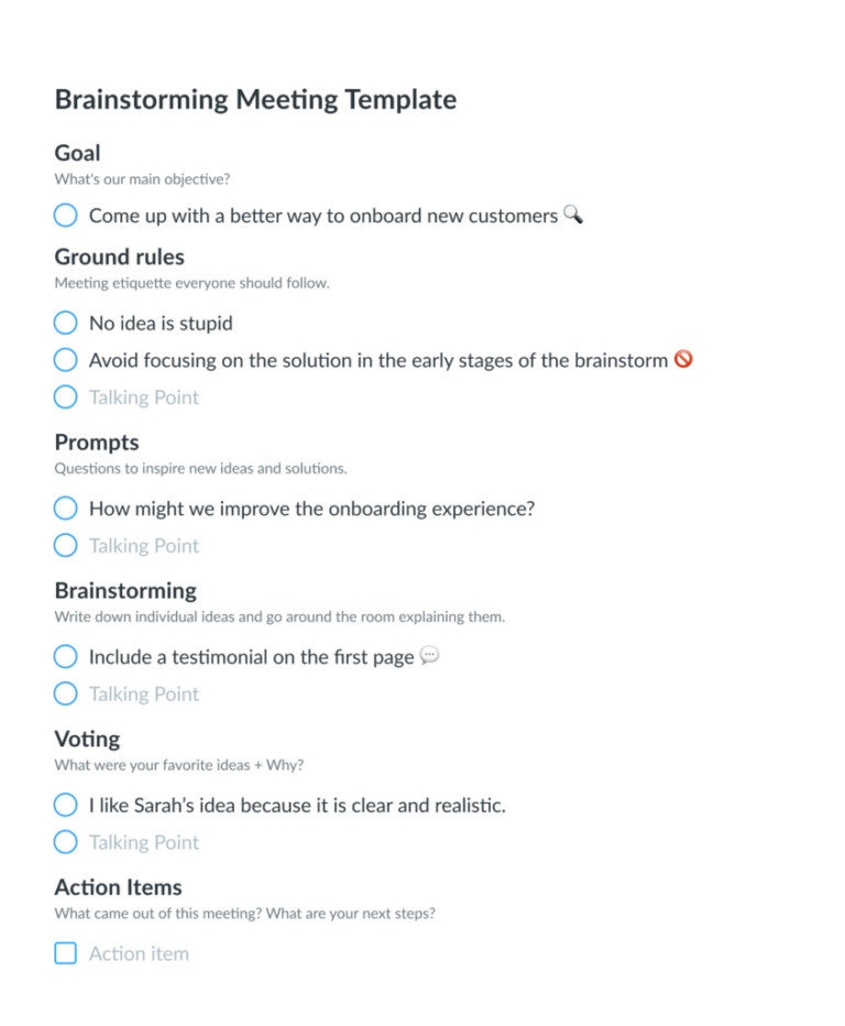 Problem Solving Meeting Agenda Template