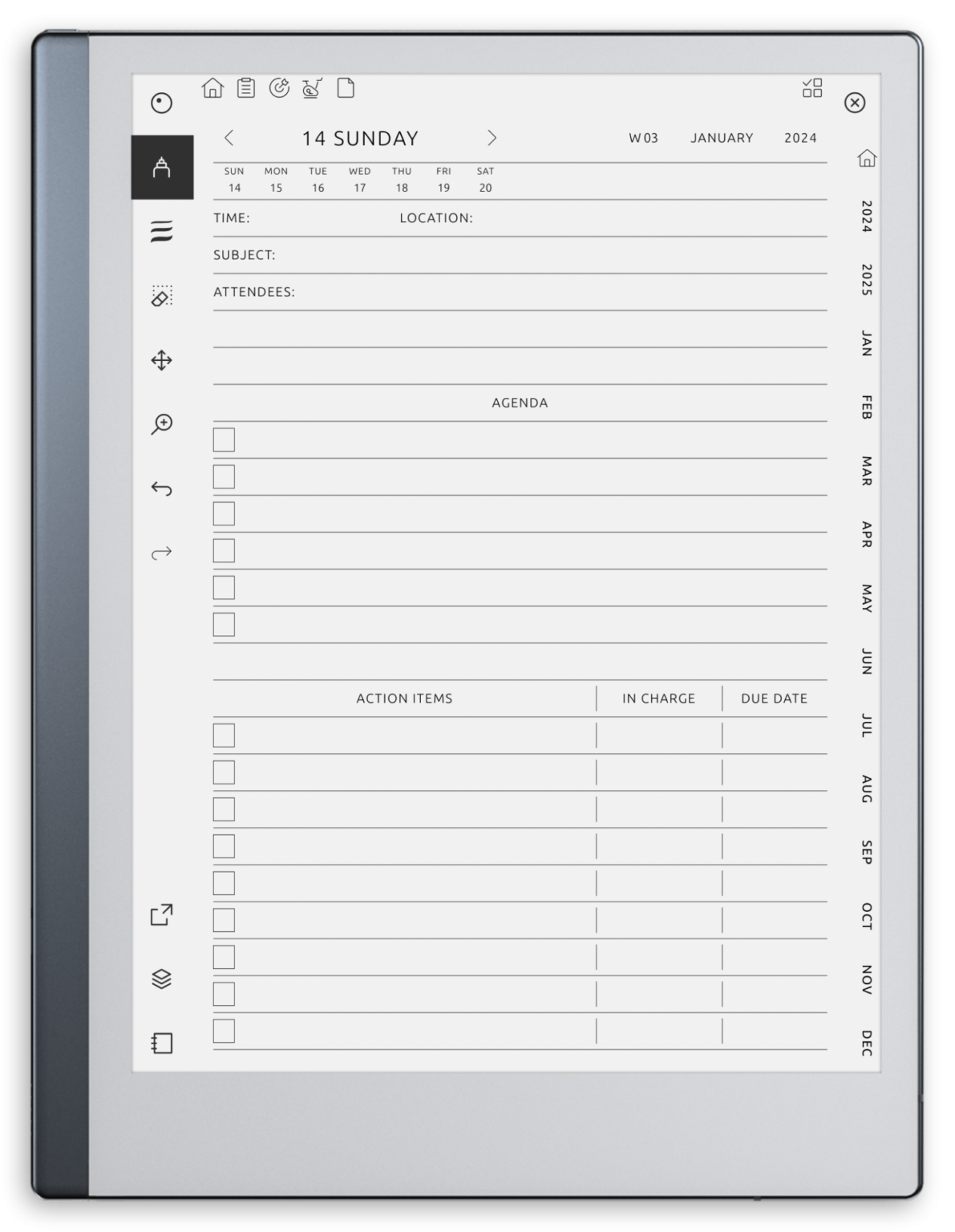 Remarkable 2 Meeting Notes Template