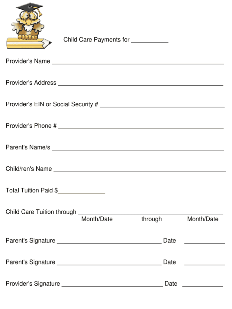 Free Daycare Year-End Tax Statement Template PDF