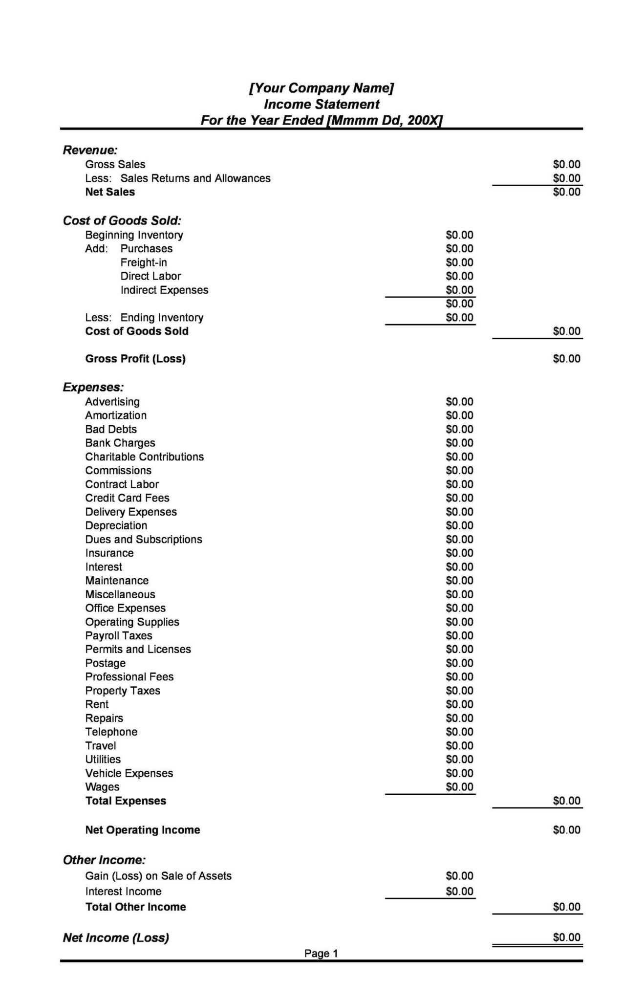 Free Law Firm Income Statement Template + Example