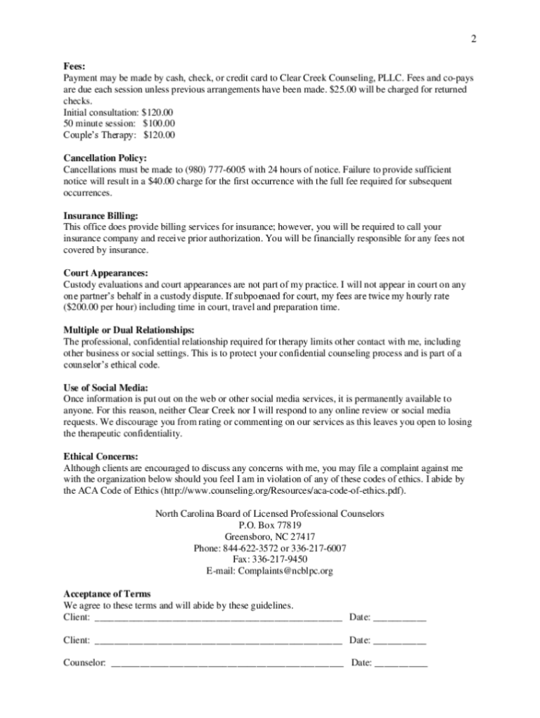 Free Professional Disclosure Statement Counseling Template & Download