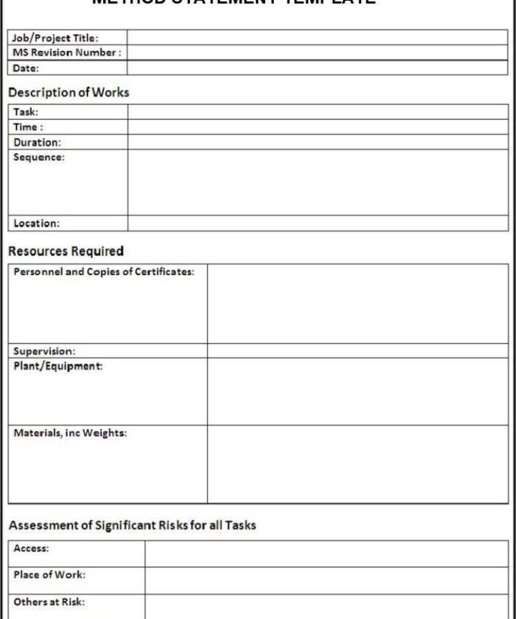 Free Safe Work Method Statement QLD Template & Example