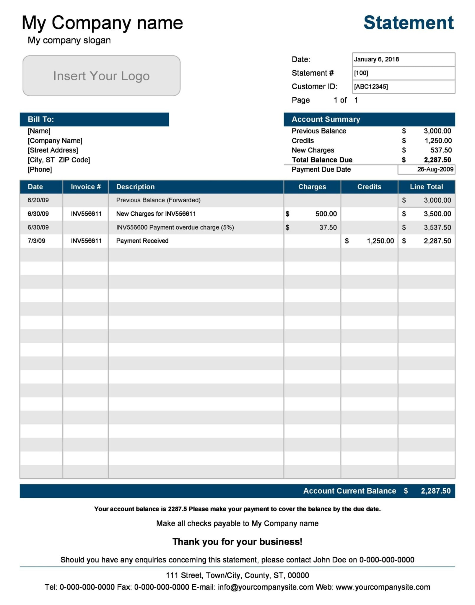 Free Subcontractor Final Account Statement Template & Example