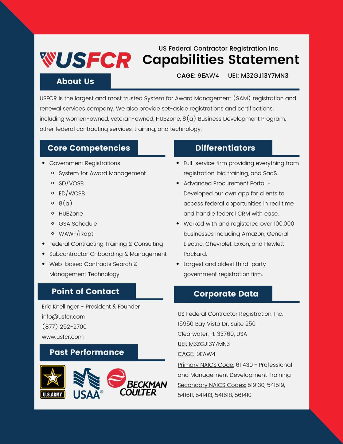 Gov Contractor Capability Statement Template & Example