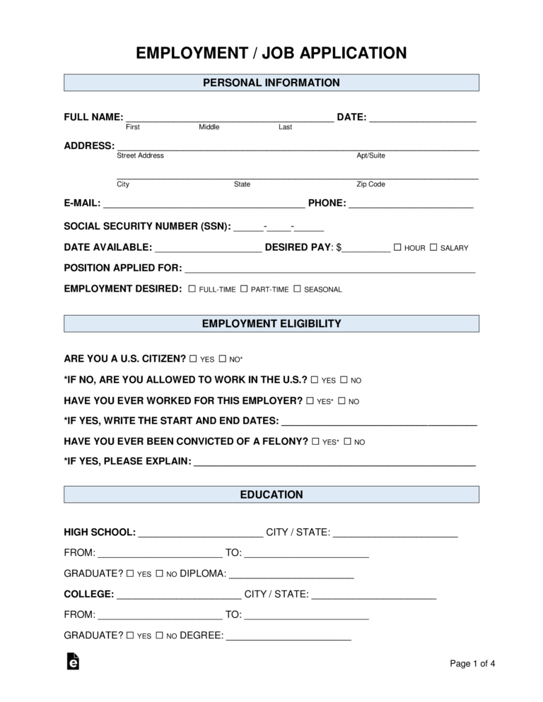 Temp Agency Applicant Information Form Template