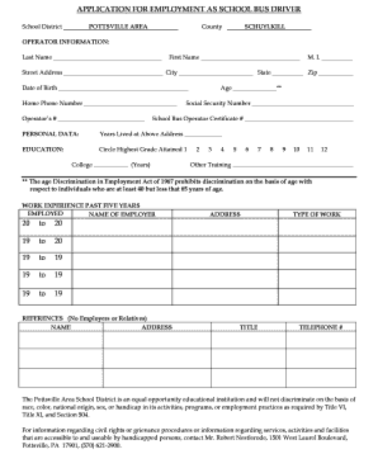 Business Change Bag Form Template