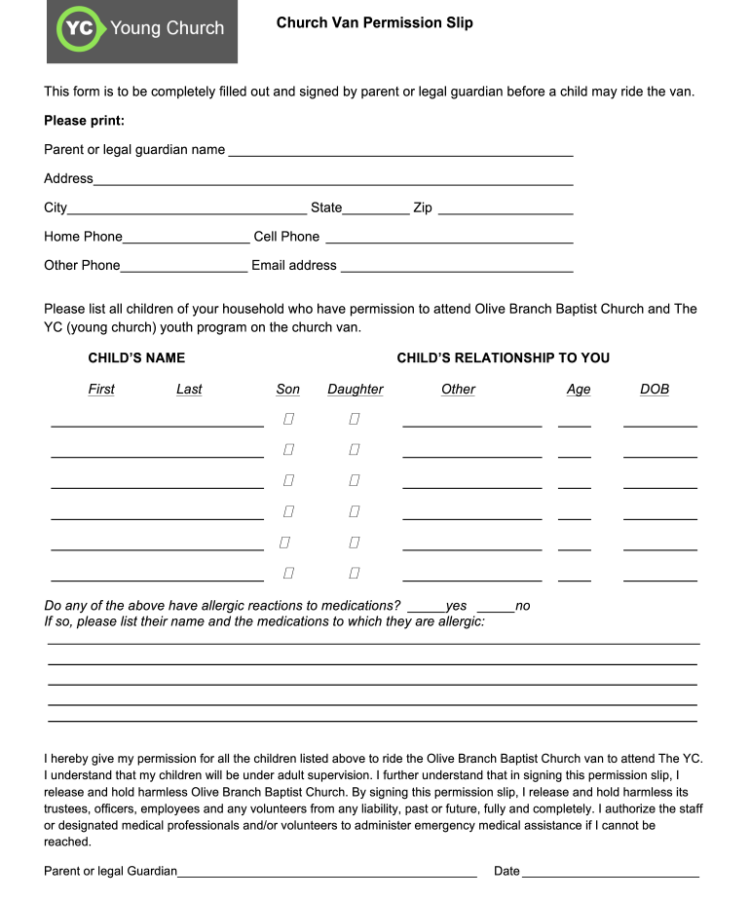 Bus Driver Application Form Template