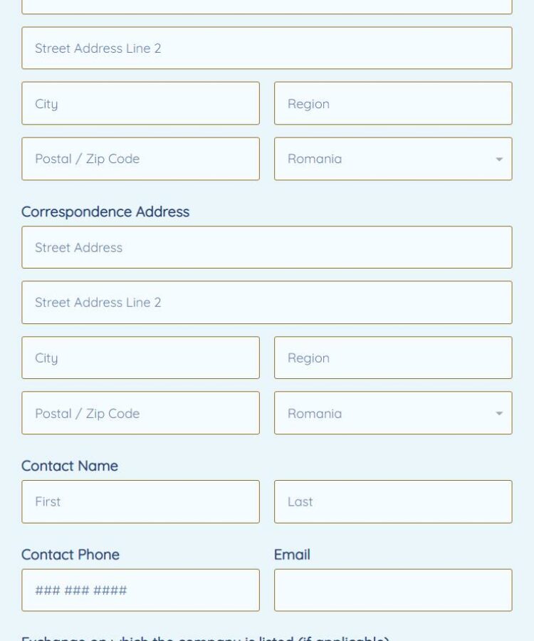 business change of address form template