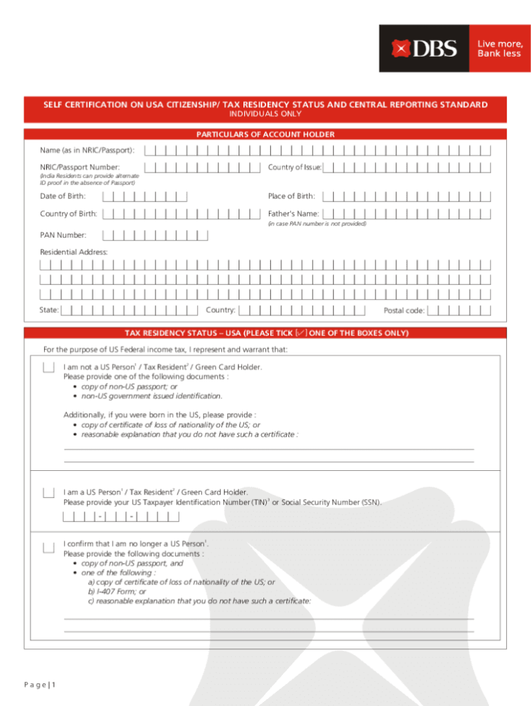 DBS Self Declaration Form Template