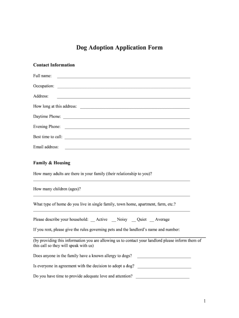 Farm Animal Adoption Form Template