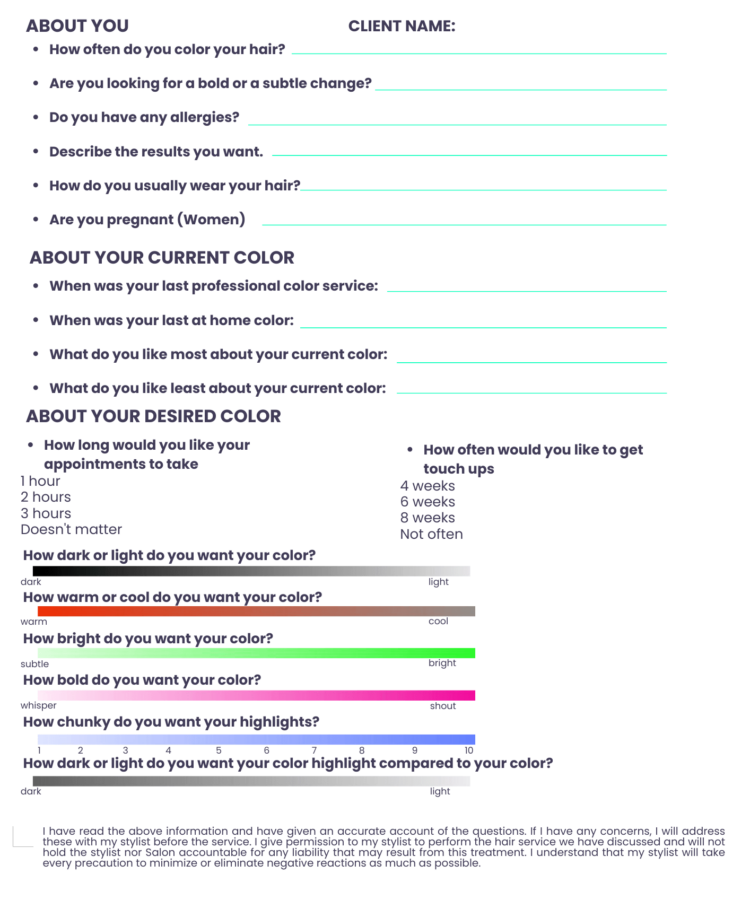 Hair Stylist Job Application Form Template