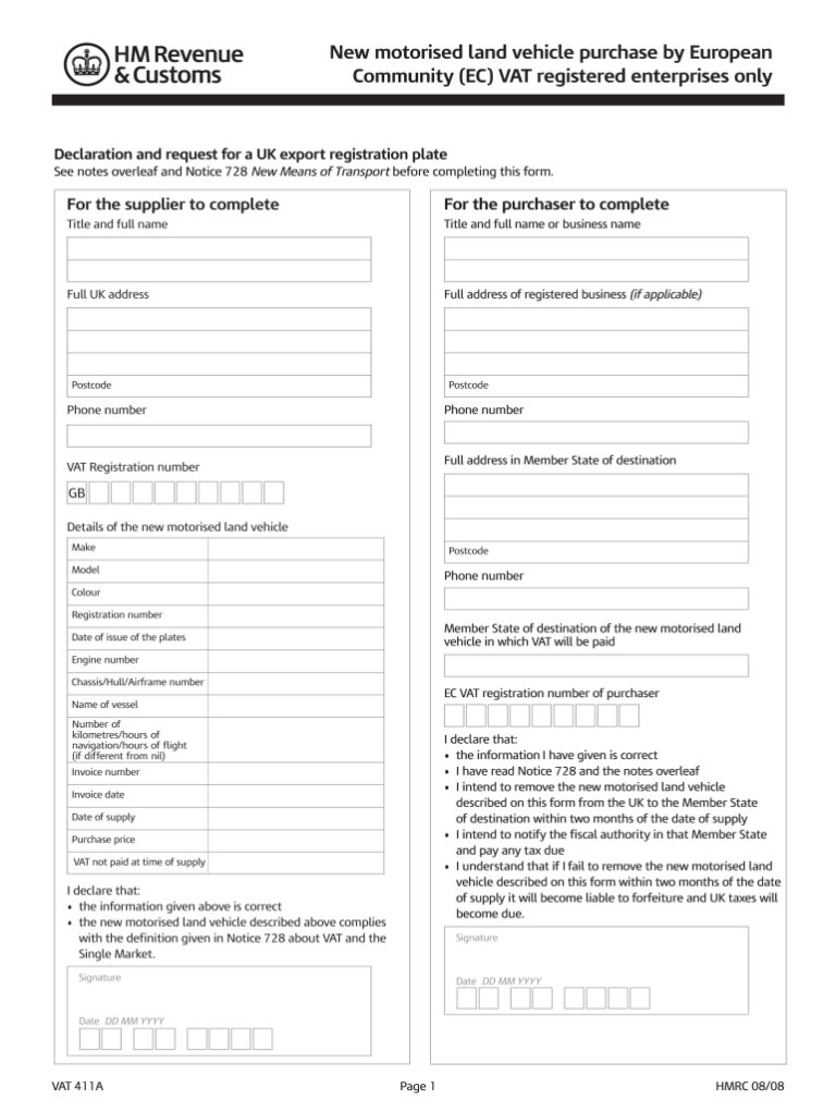 HMRC VAT Return Form Template