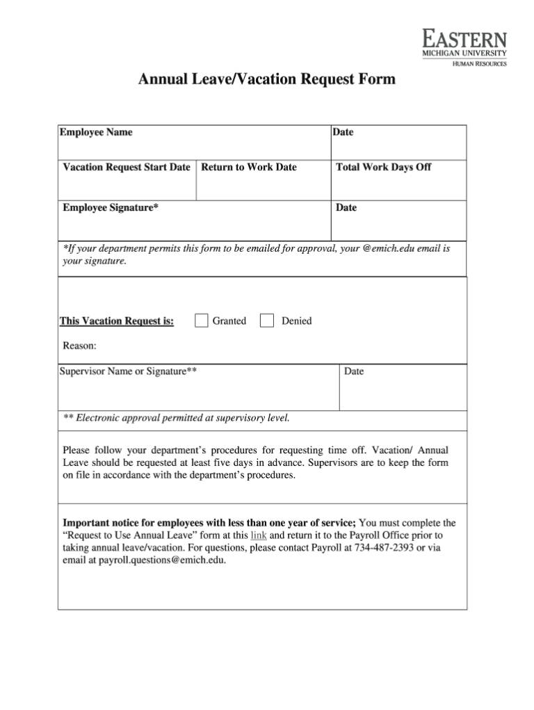 Holiday Leave Application Form Template