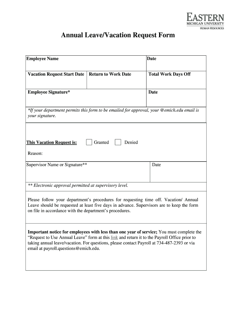 Holiday Leave Application Form Template