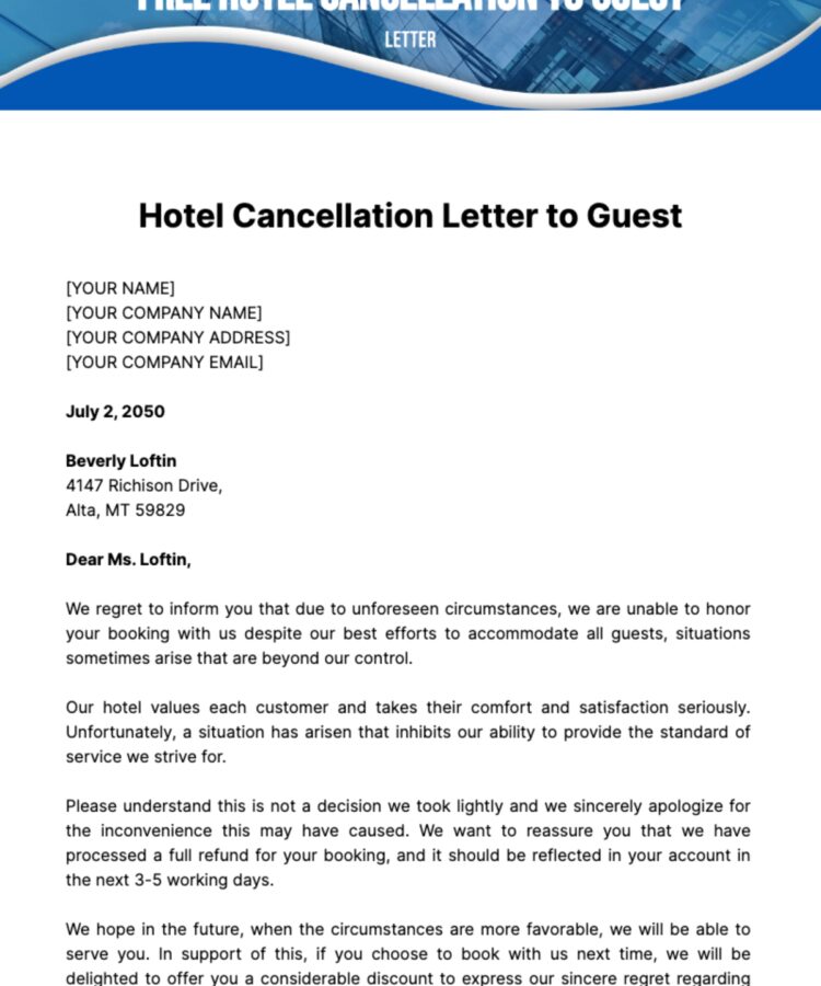 Hotel Booking Request Form Template
