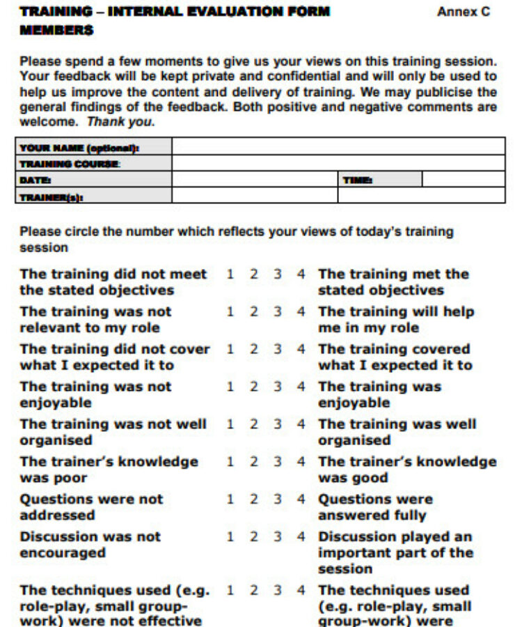 Internal Customer Feedback Form Template