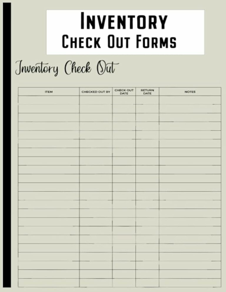 Inventory Check Out Form Template
