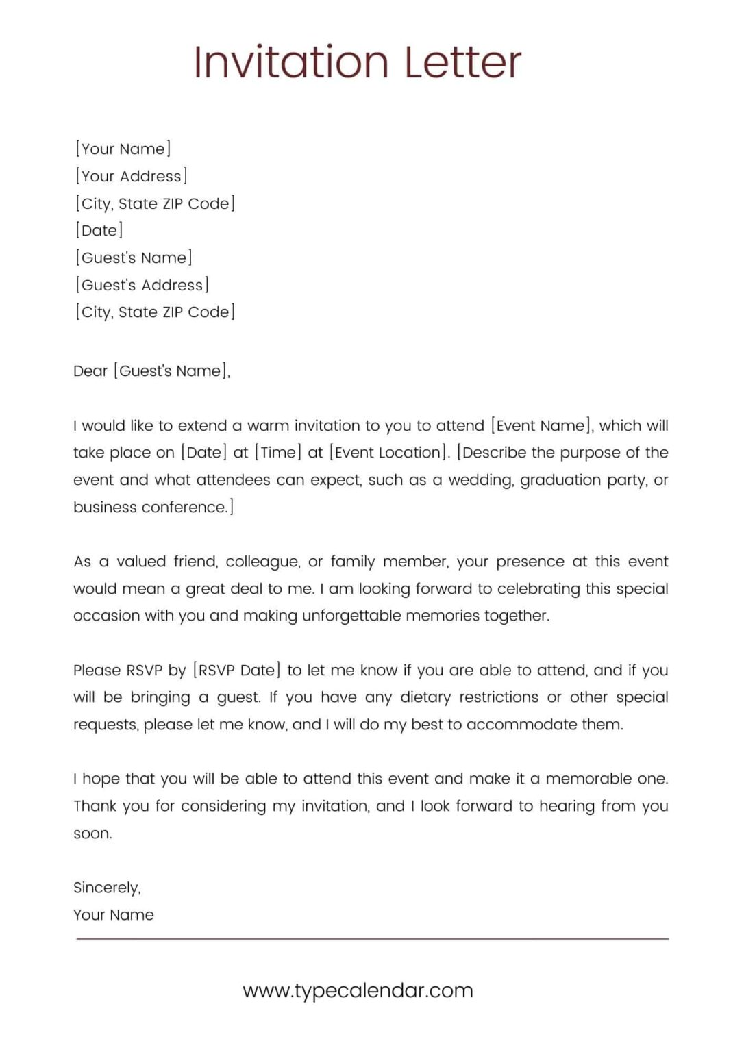 Invite a Friend Form Template