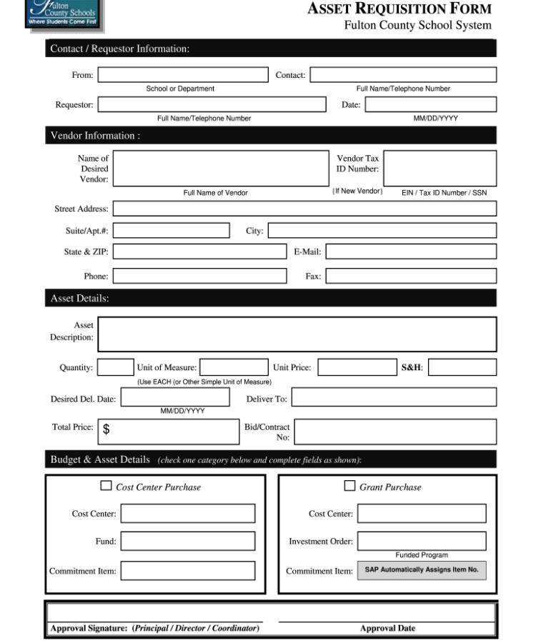 It Purchase Requisition Form Template