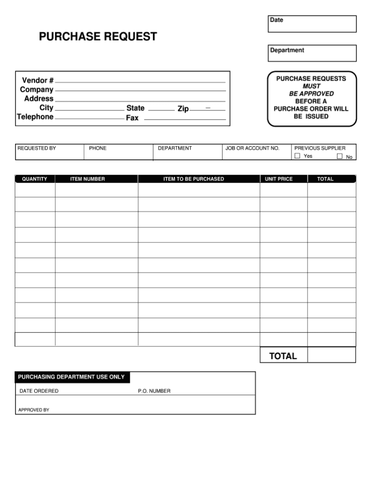 It Purchase Requisition Form Template