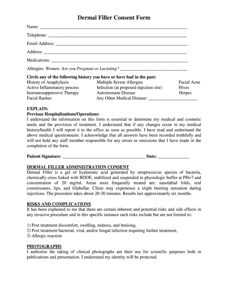 Lip Filler Consent Form Template