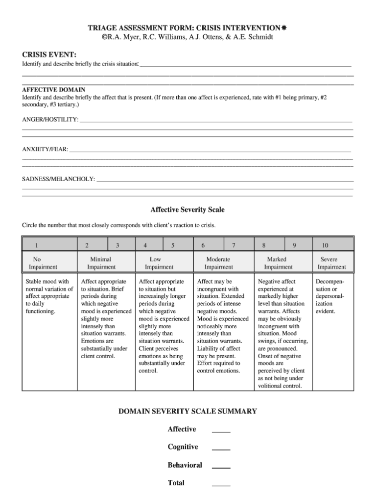 Mental Health Triage Form Template