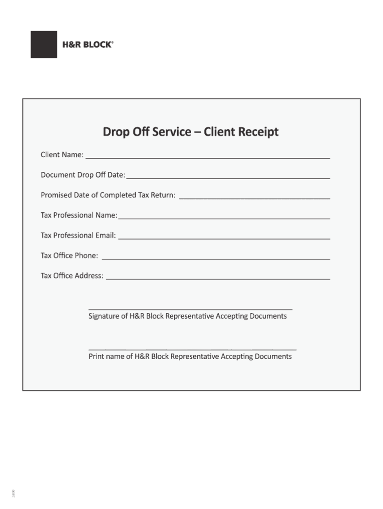 Product Drop Off Form Template