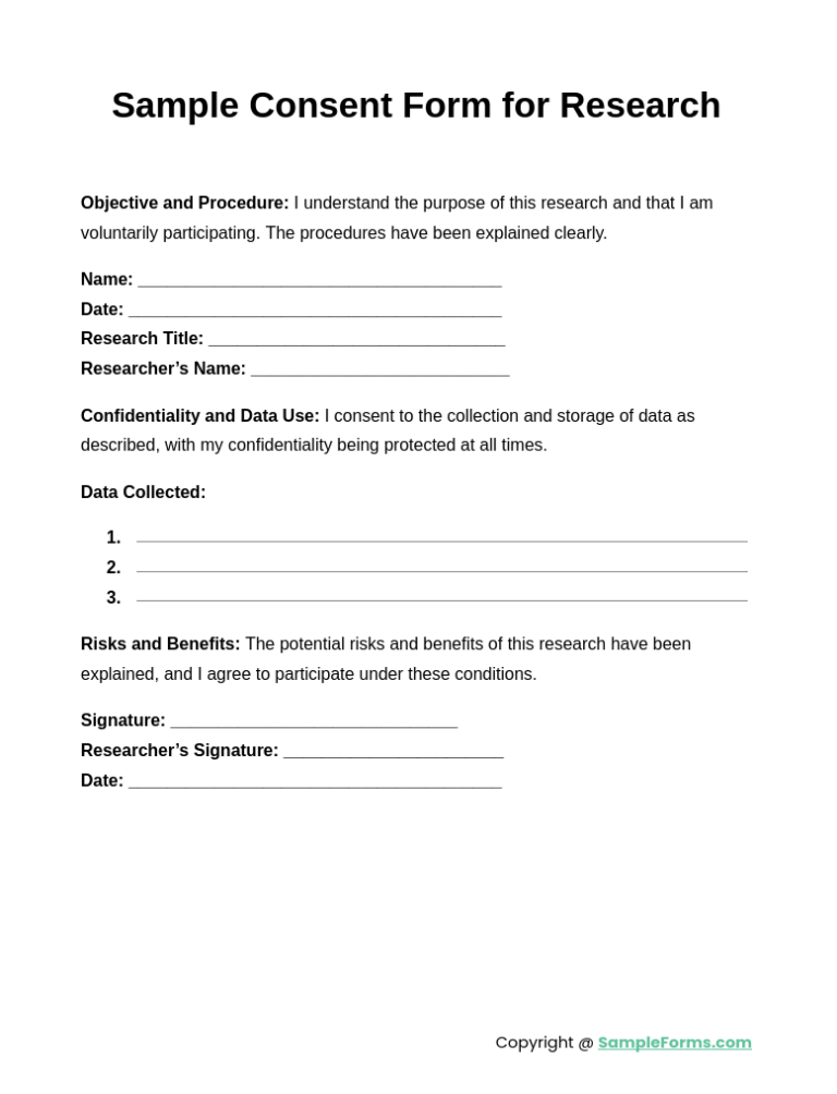 Research Study Consent Form Template
