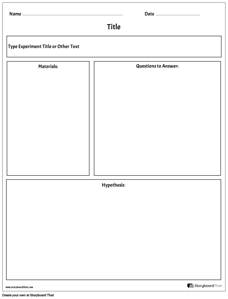 Science Experiment Data Collection Form Template
