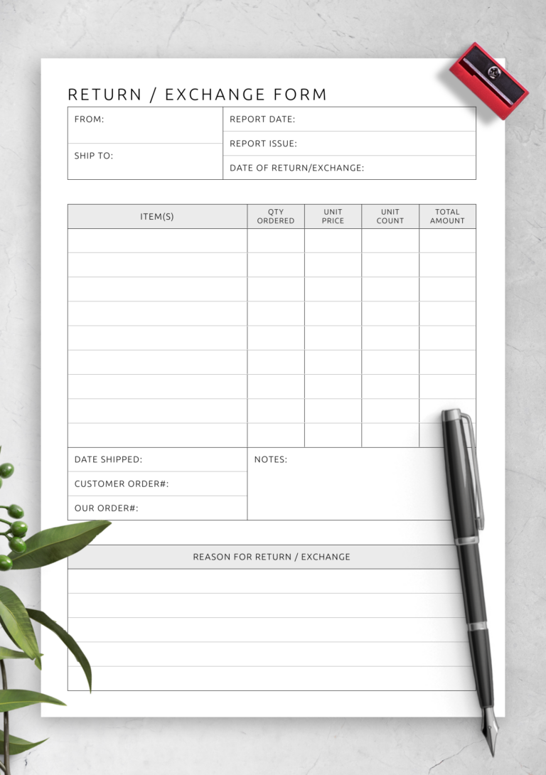 Sign and Return Form Template