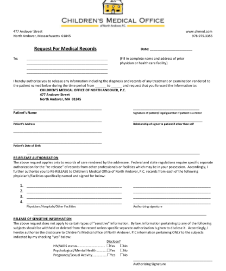 Standard Data Request Form Template