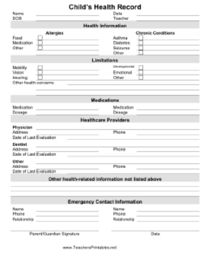 Student Progress Tracking Form Template
